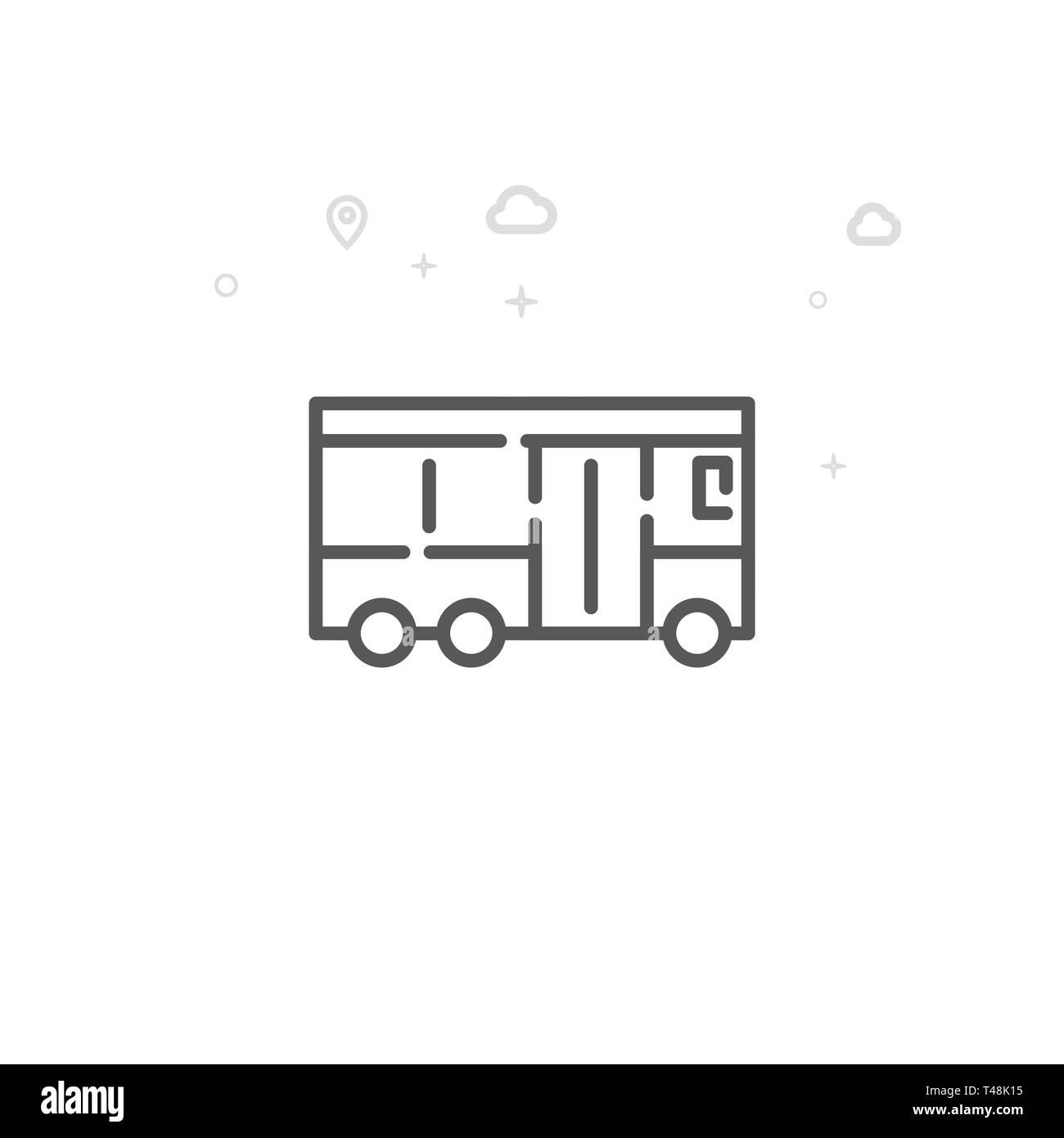 Shuttle Bus Line Icon. City Urban Transport Symbol, Pictogram, Sign ...