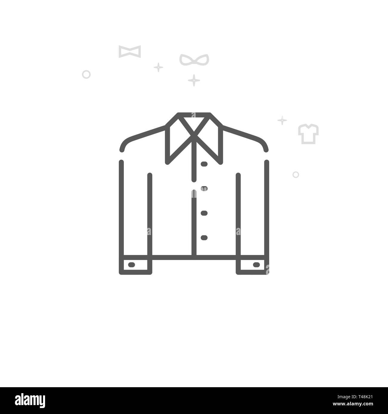 Uniform Shirt with a Collar Line Icon. Clothes, Garments Symbol ...
