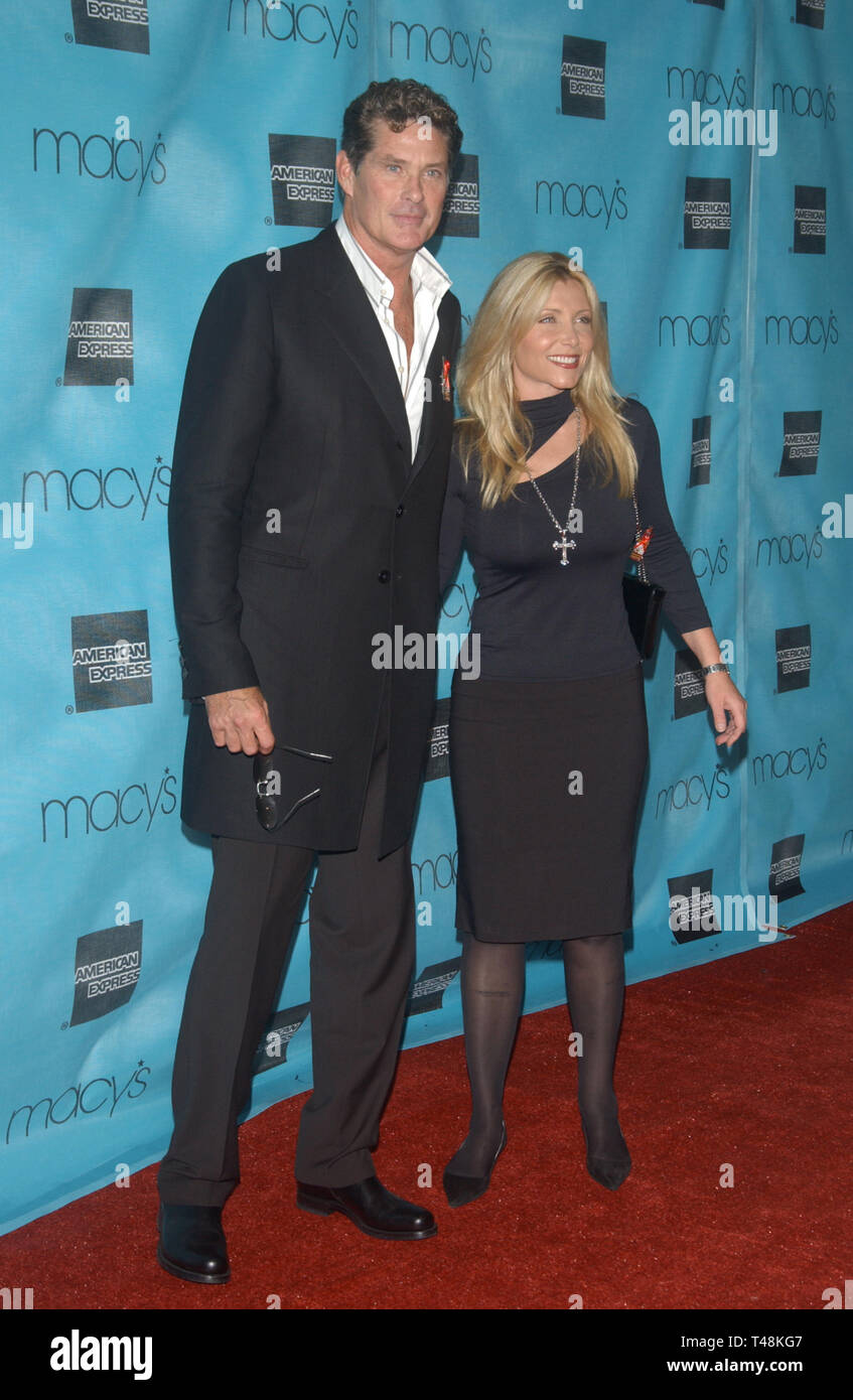 LOS ANGELES, CA. October 02, 2003: Actor DAVID HASSELHOFF & wife PAMELA ...