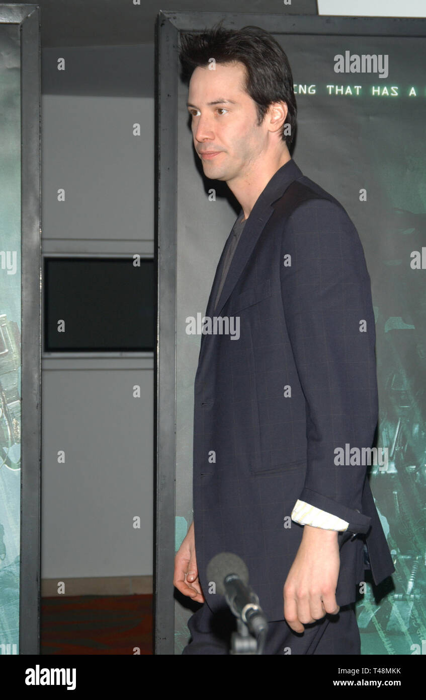 LOS ANGELES, CA. October 27, 2003: Actor KEANU REEVES at the press ...