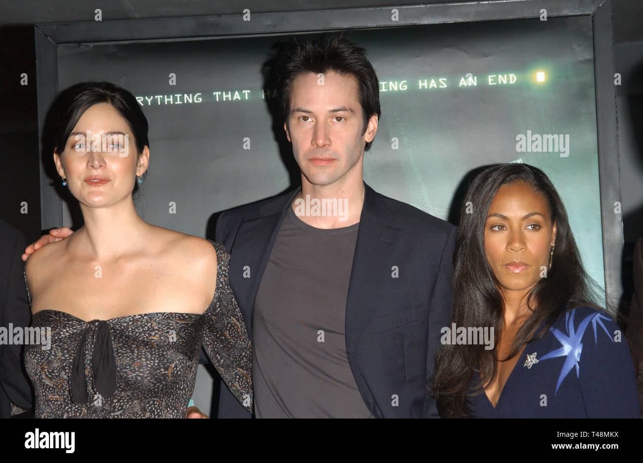 LOS ANGELES, CA. October 27, 2003: Actor KEANU REEVES with actresses ...