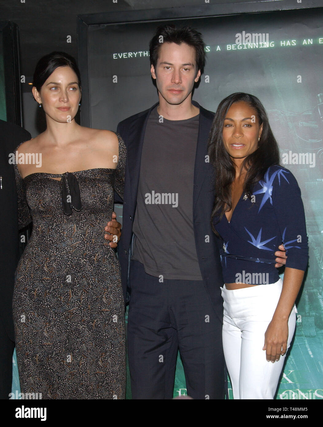 LOS ANGELES, CA. October 27, 2003: Actor KEANU REEVES with actresses ...