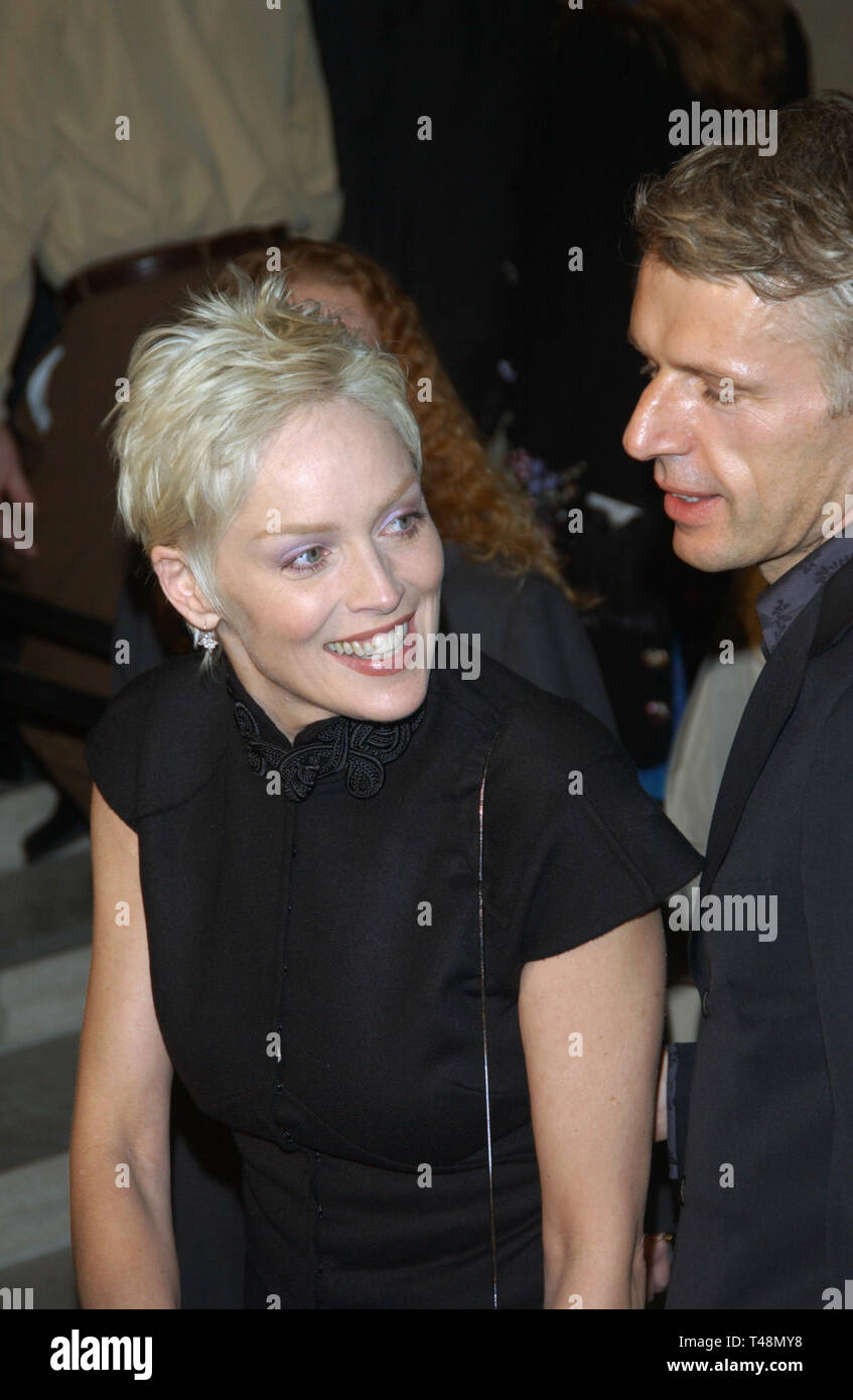 LOS ANGELES, CA. October 27, 2003: SHARON STONE & actor LAMBERT WILSON ...