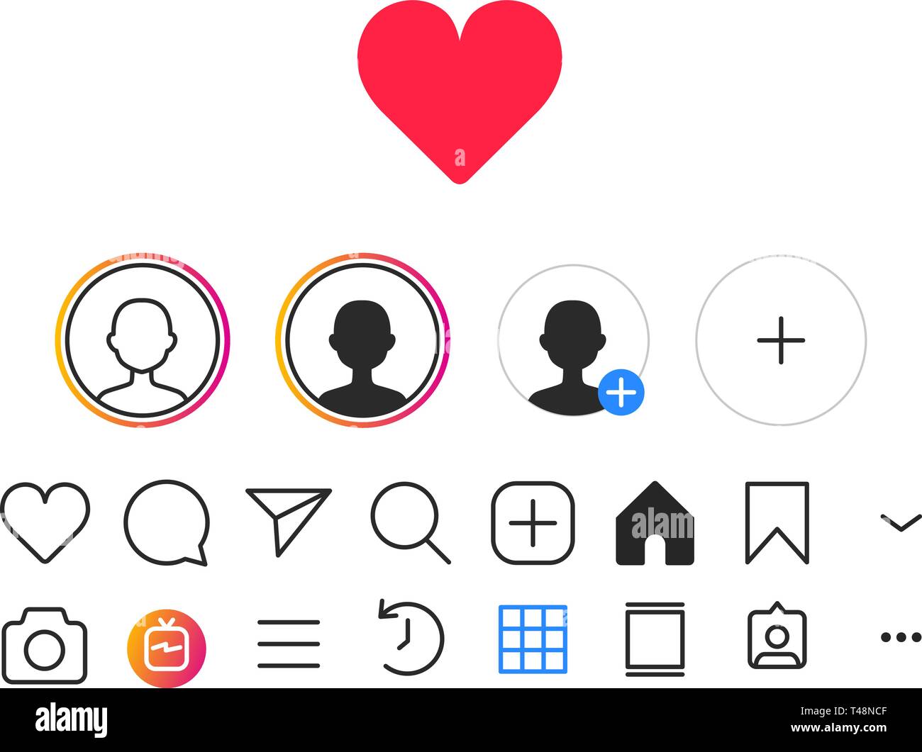 Set of social media icons for Instagram Stock Vector Image & Art - Alamy