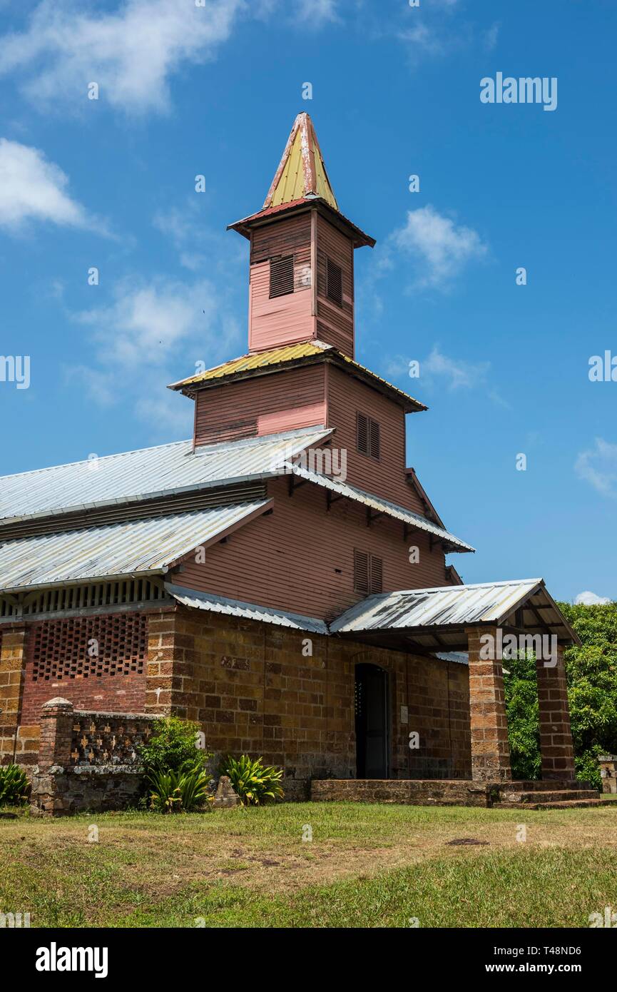Church, former political imprisonment on Devils island, Iles du Salut ...
