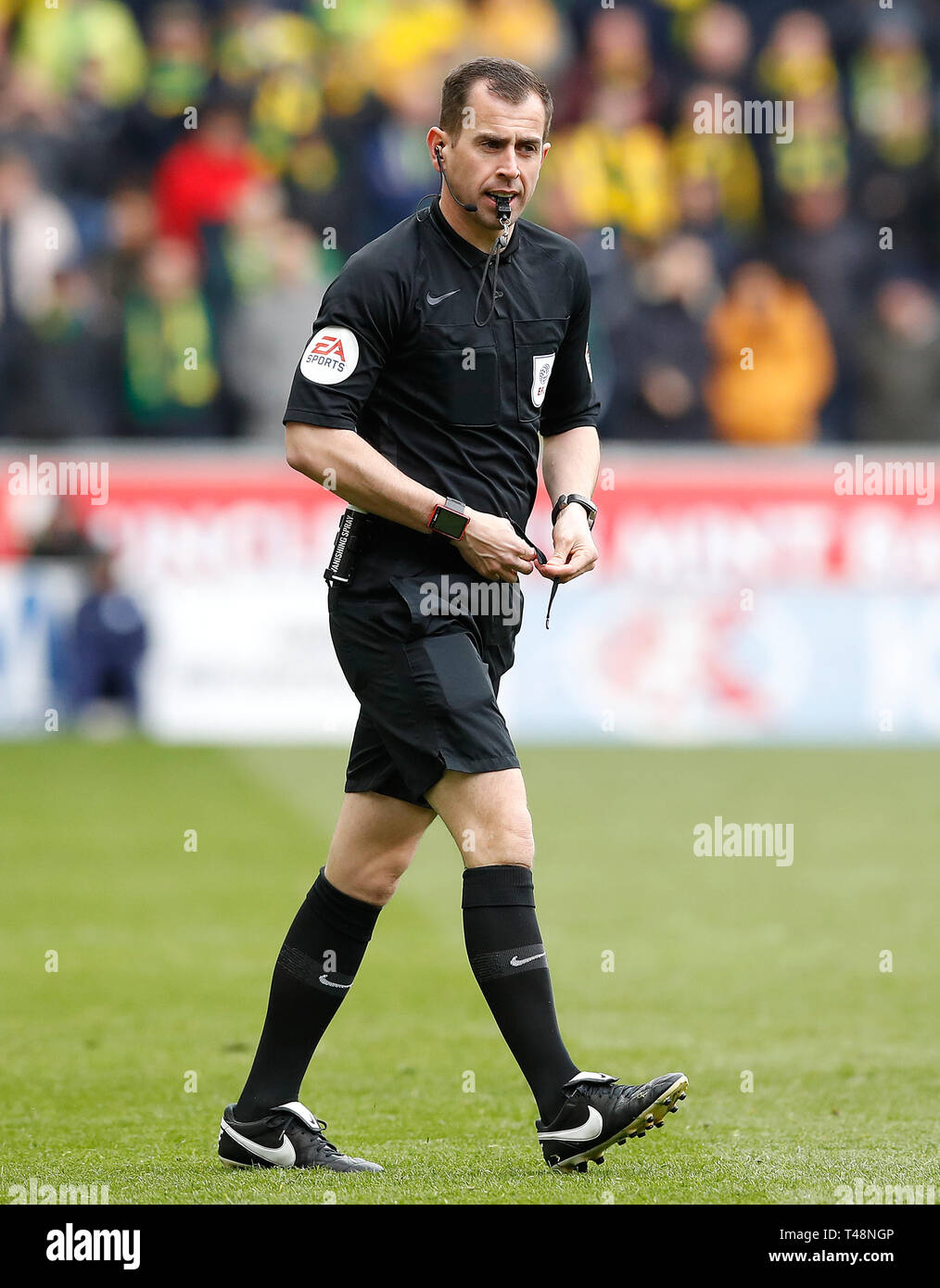 Replacement referee Peter Bankes after James Linington picked up an ...