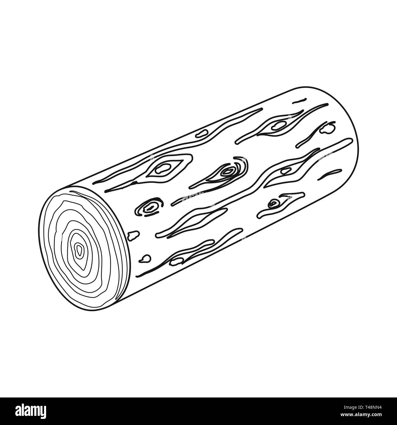 Isolated object of log and piece icon. Set of log and timber stock ...