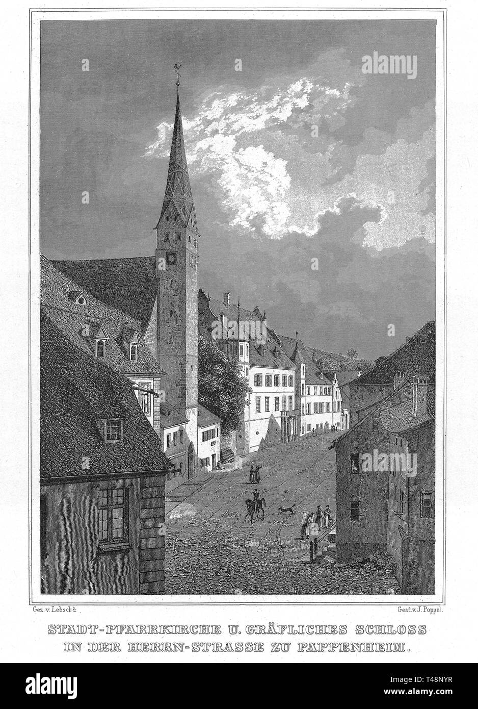 City Parish Church and Count's Castle in Herrenstrasse, Pappenheim ...