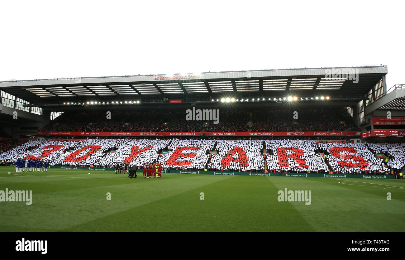 Teams stand for a minute's silence to commemorate the 30th anniversary ...