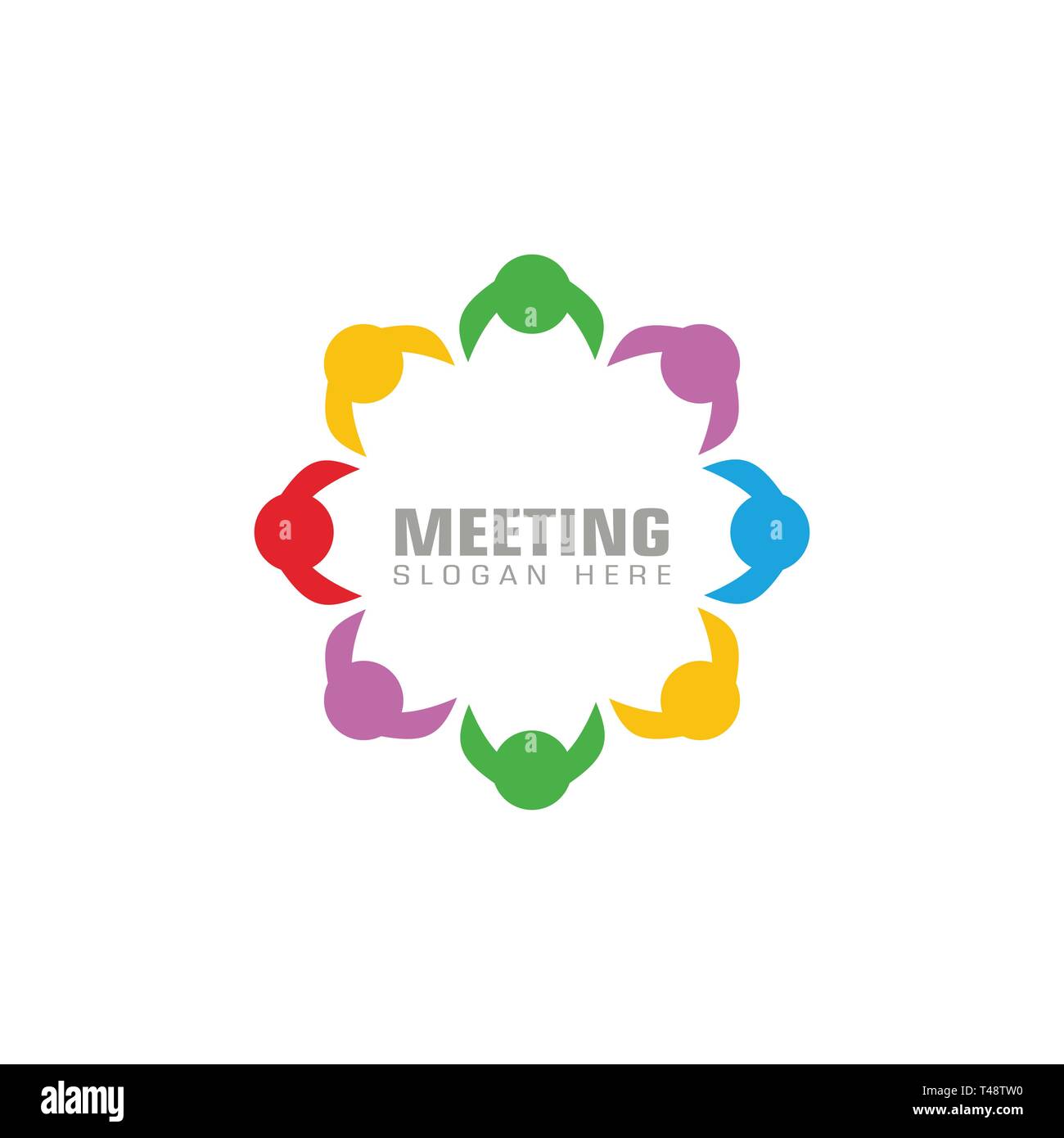 Meeting logo, teamwork graphic logo template, isolated on white ...