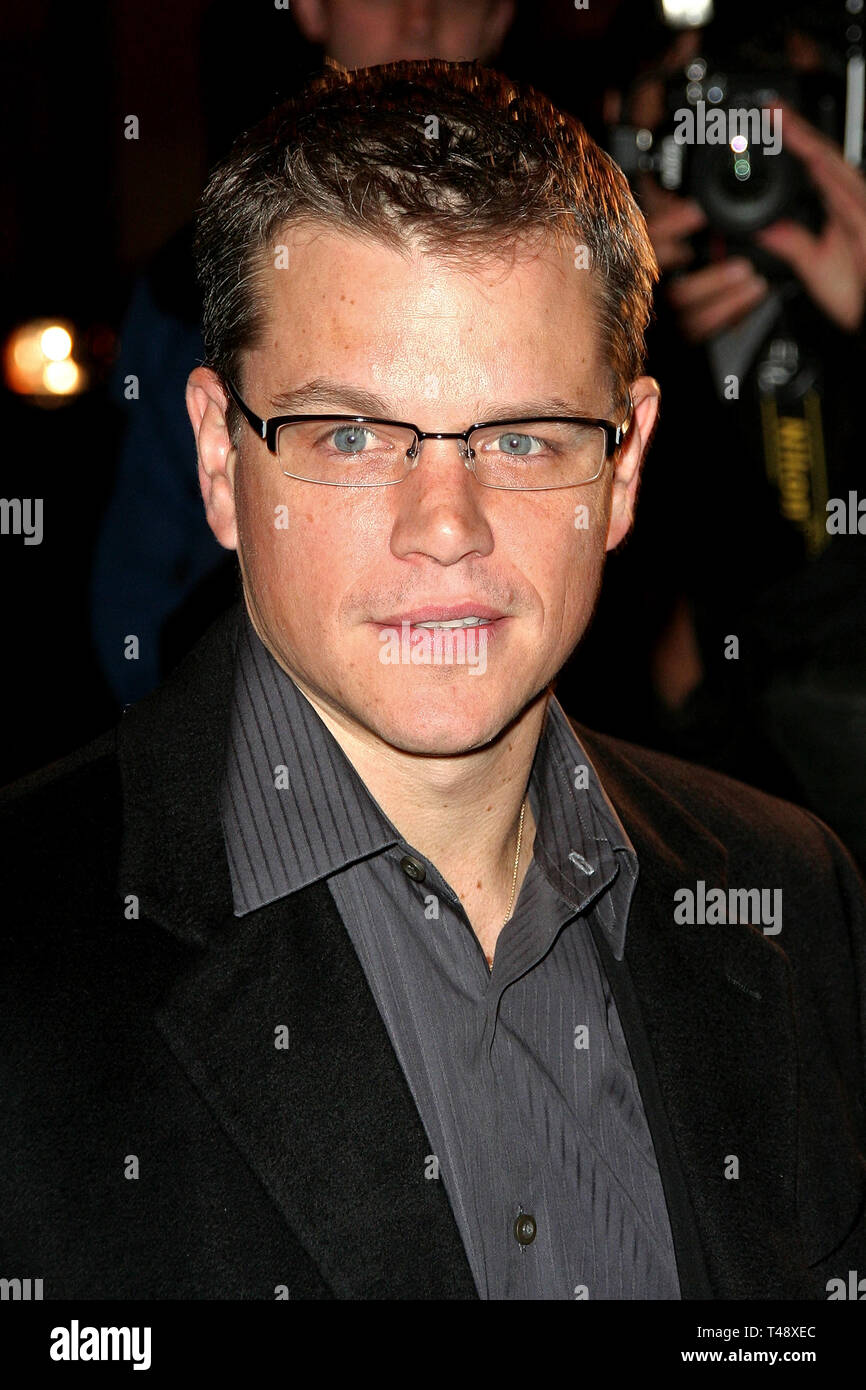 New York, USA. 07 Jan, 2007. Matt Damon at The 2006 New York Film ...
