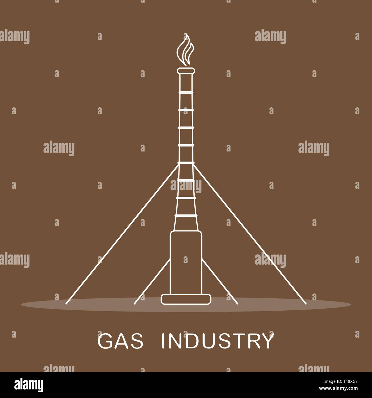 Vector illustration with equipment for gas production. Gas industry ...
