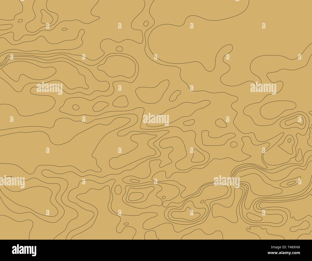 Topographic map on a brown background. Vector illustration Stock Vector ...