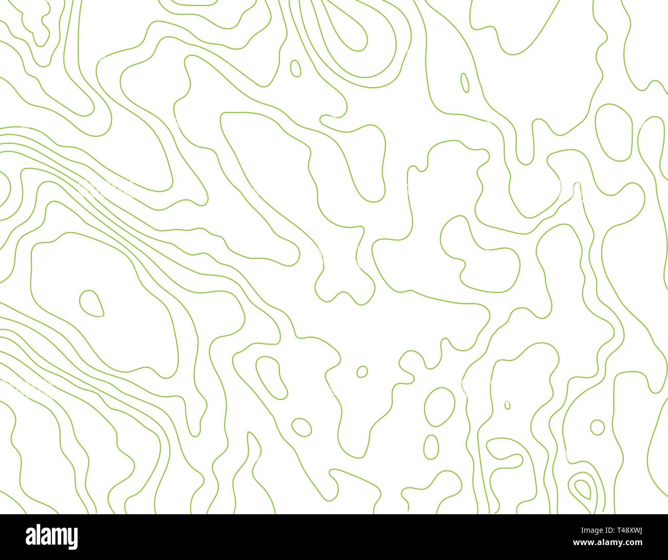 Green lines topographic map on a white background. Vector illustration ...