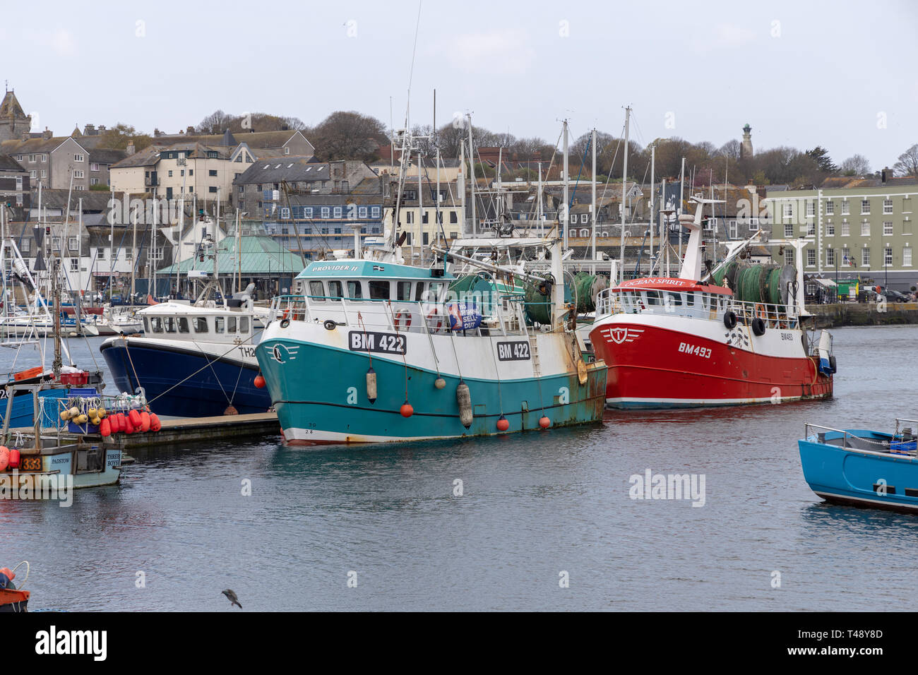 Fishing Boats at Sutton Harbour, Plymouth, UK Stock Photo - Alamy