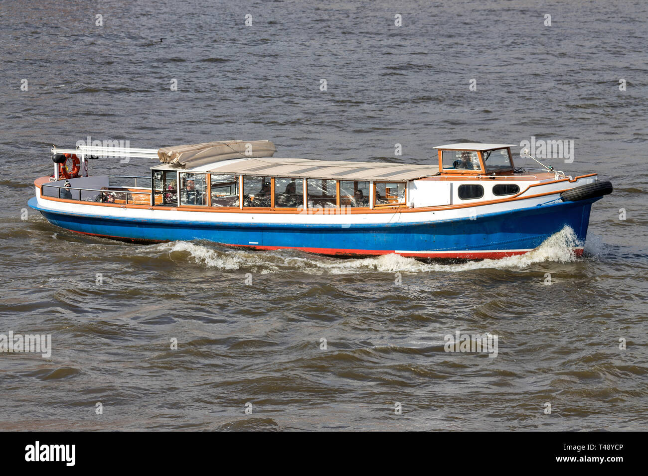 traditional launch on Hamburg harbor sightseeing tour Stock Photo - Alamy