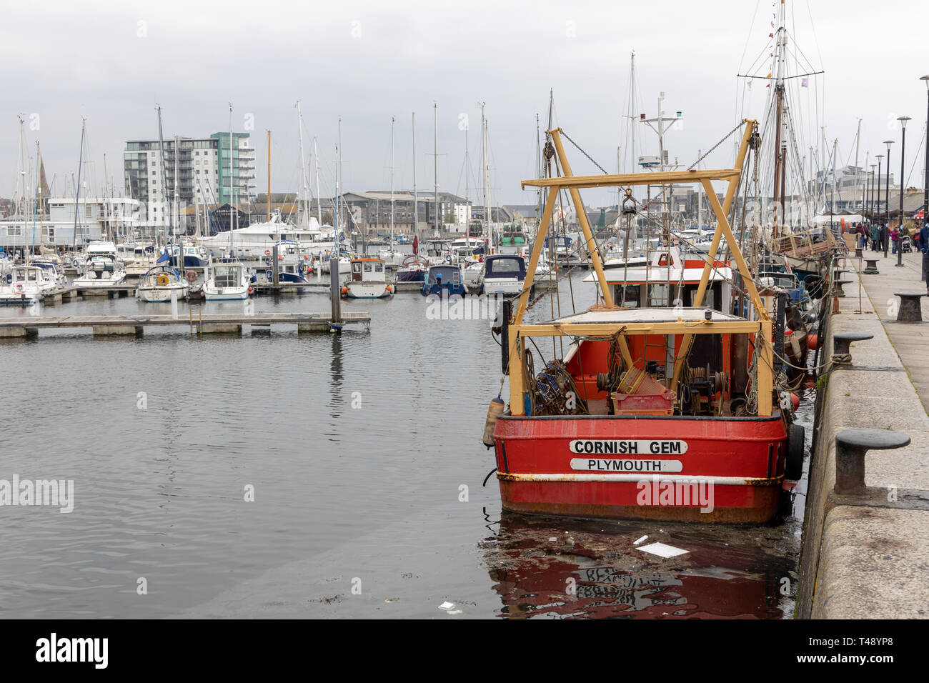 Fishing Boats at Sutton Harbour, Plymouth, UK Stock Photo - Alamy