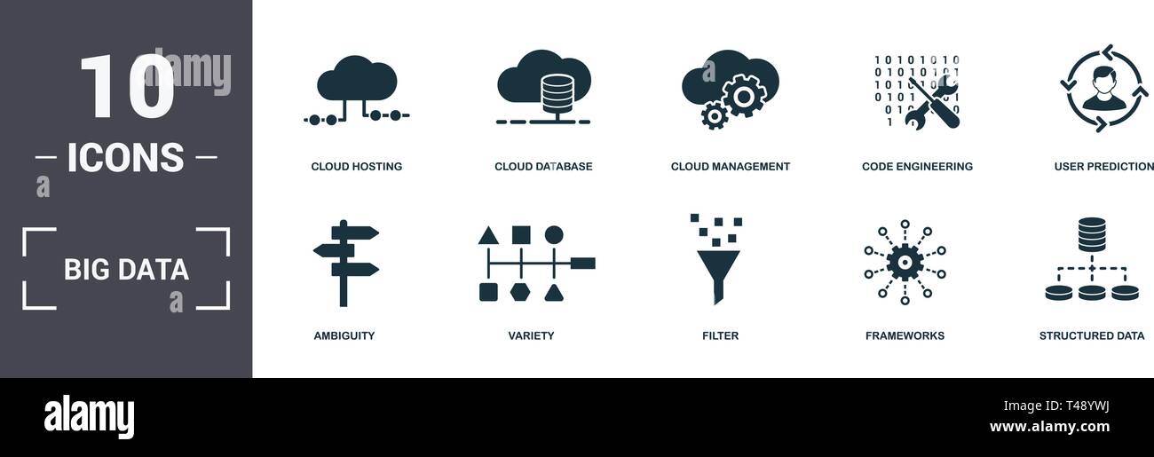 Big Data set icons collection. Includes simple elements such as Cloud ...