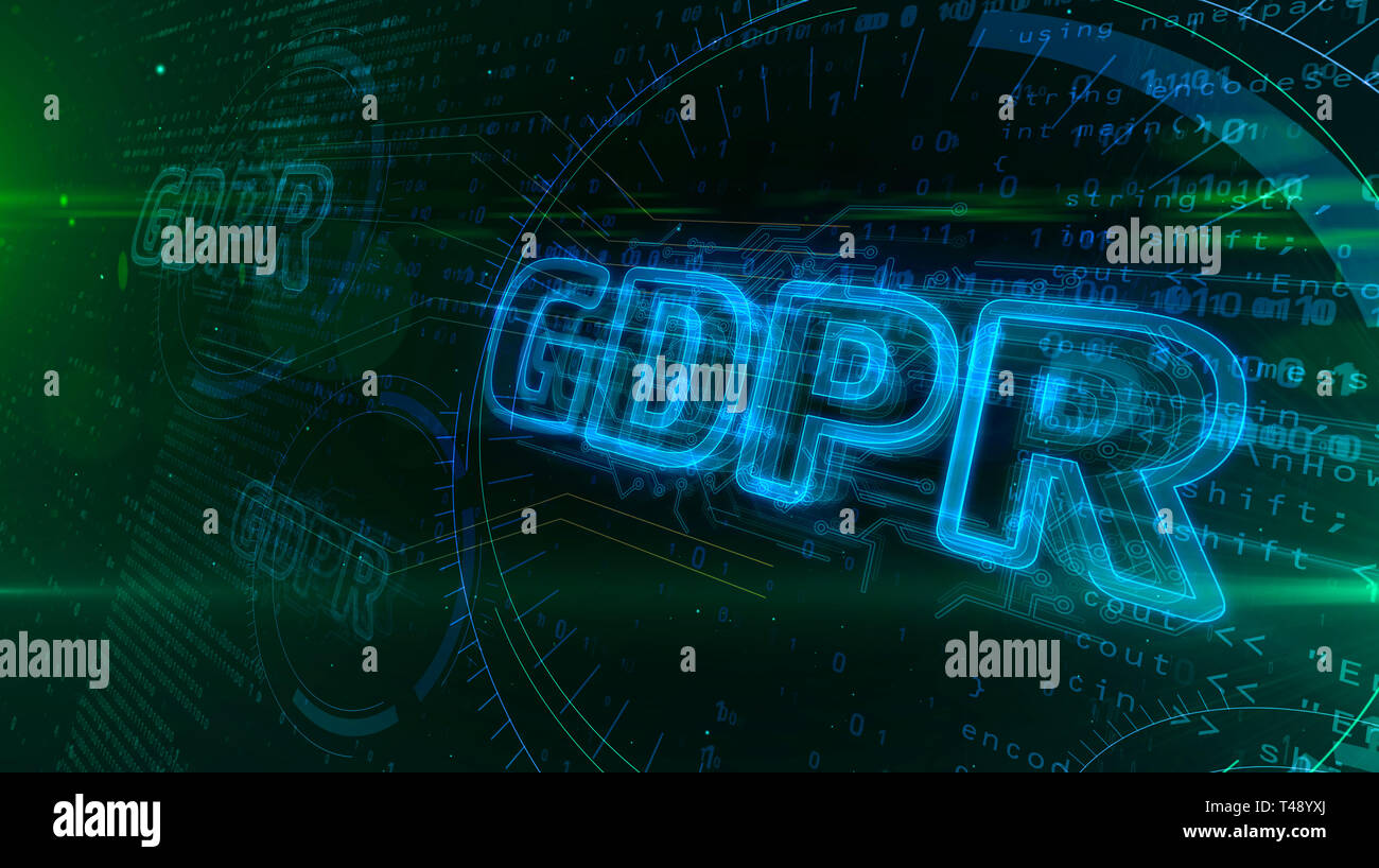 GDPR general data protection regulation act on digital background ...