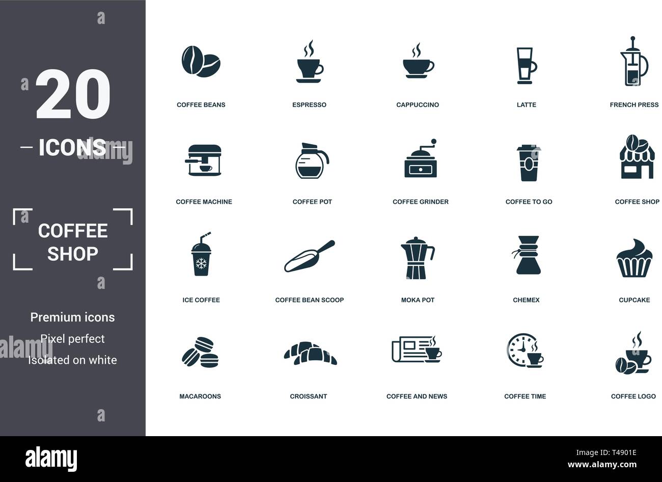 Coffe Shop set icons collection. Includes simple elements such as ...