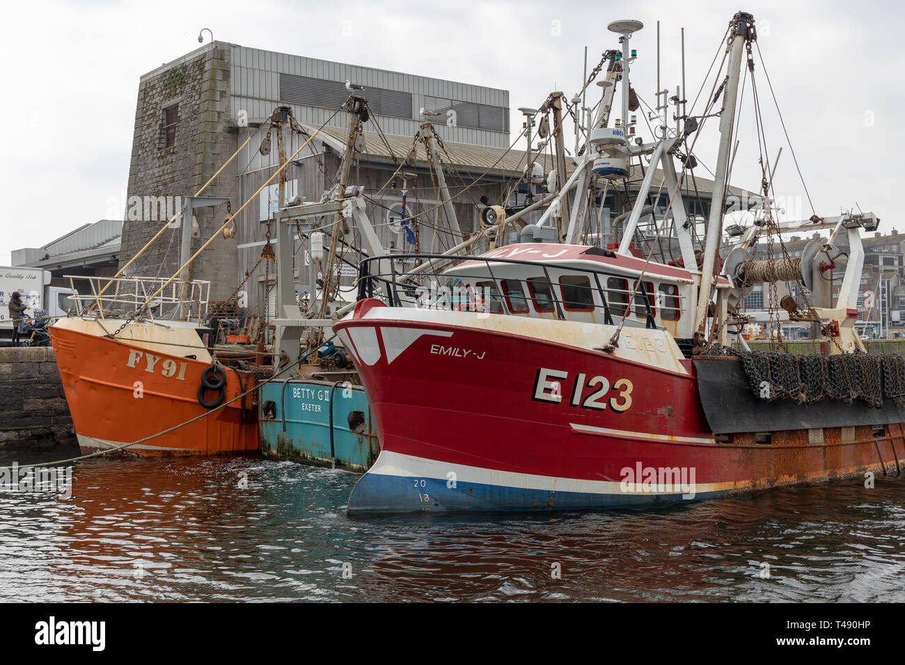 Fishing Boats at Sutton Harbour, Plymouth, UK Stock Photo - Alamy