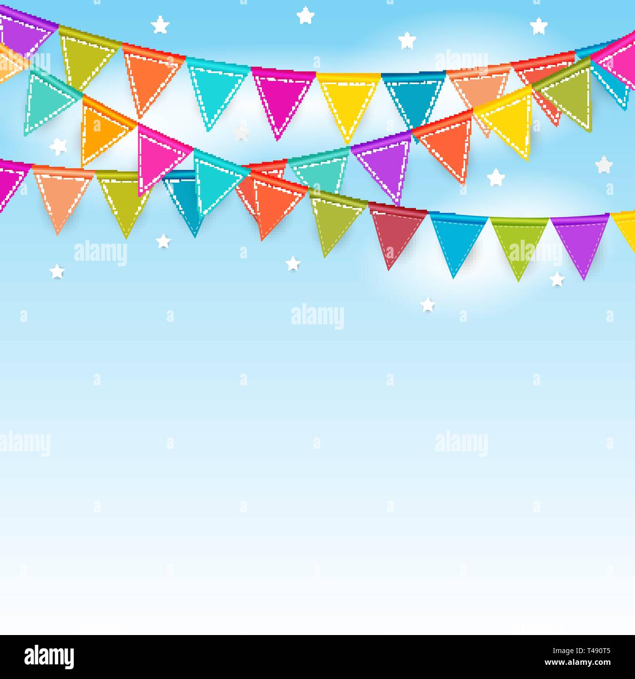 Blue triangular flags Stock Vector Images - Alamy