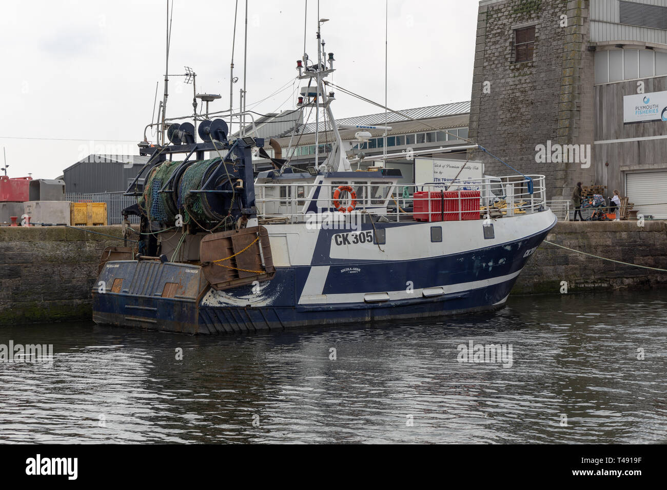 Fishing Boats at Sutton Harbour, Plymouth, UK Stock Photo - Alamy
