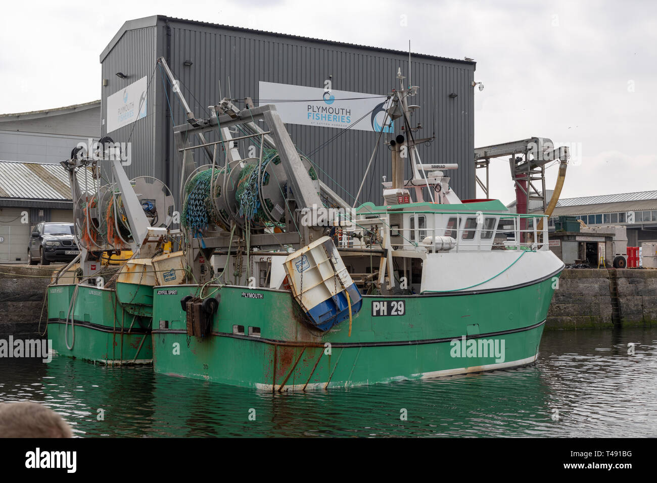 Fishing Boats at Sutton Harbour, Plymouth, UK Stock Photo - Alamy