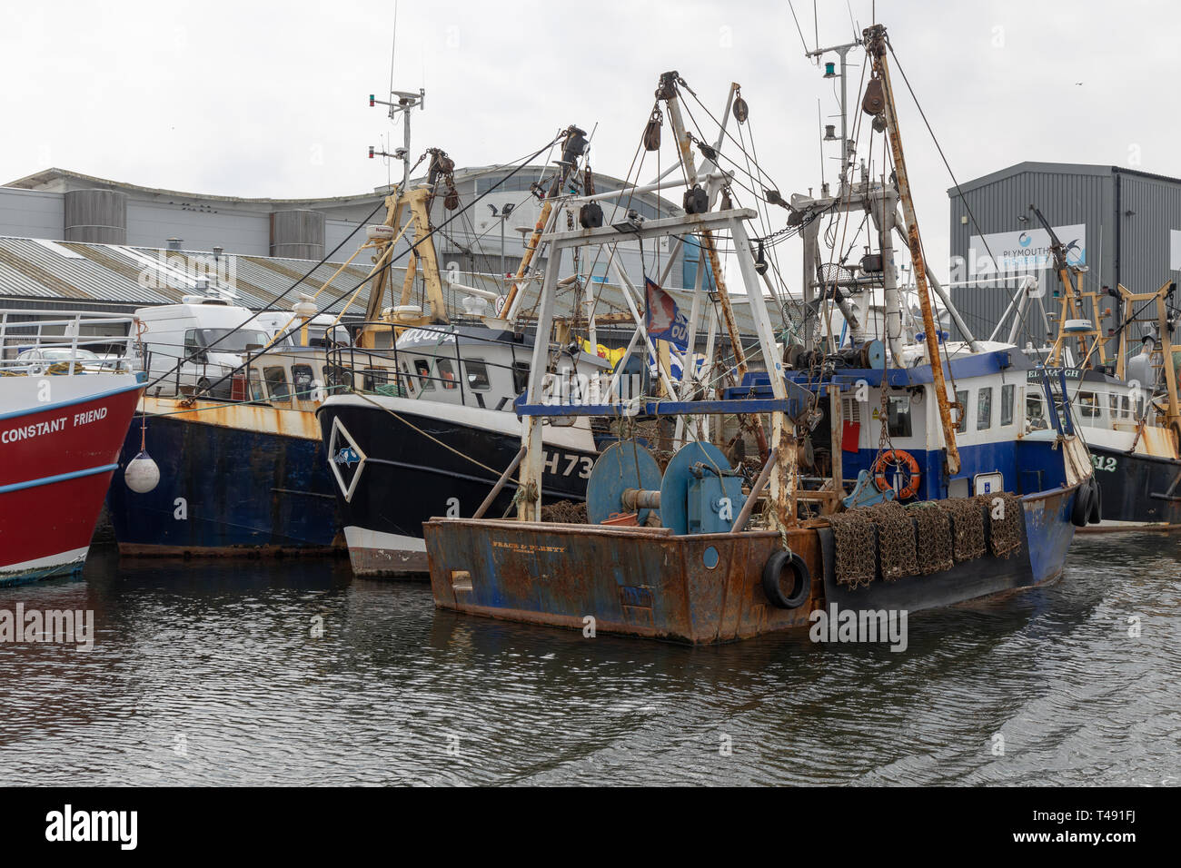 Fishing Boats at Sutton Harbour, Plymouth, UK Stock Photo - Alamy