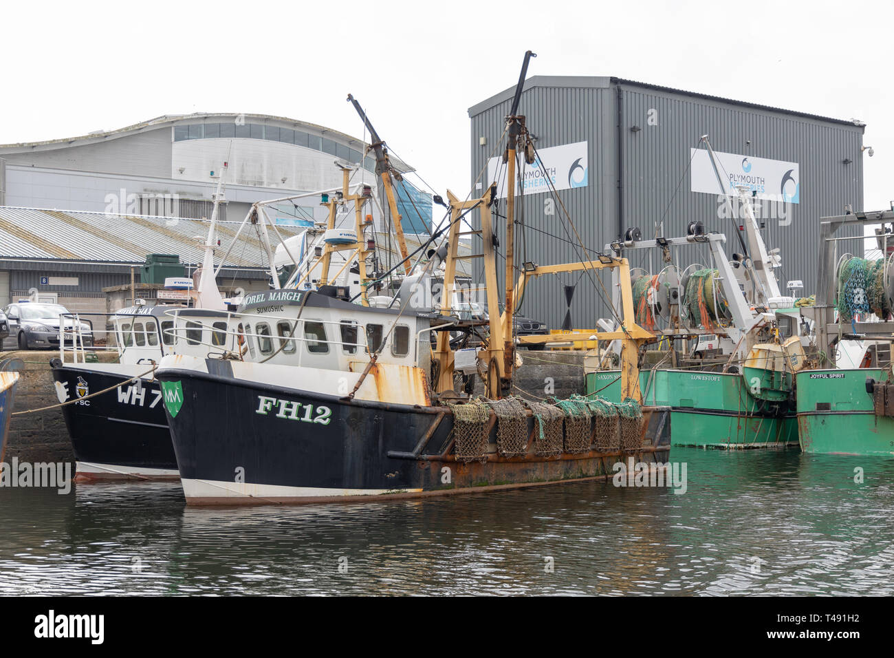 Fishing Boats at Sutton Harbour, Plymouth, UK Stock Photo - Alamy
