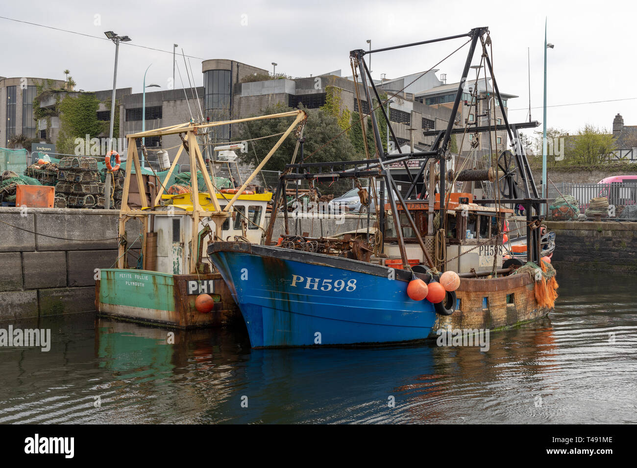 Fishing Boats at Sutton Harbour, Plymouth, UK Stock Photo - Alamy