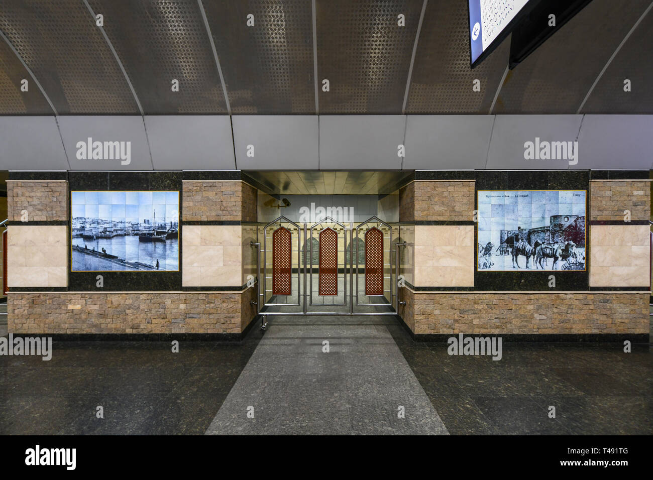 Baku, Azerbaijan - July 15, 2018: Metro station in the city of Baku ...