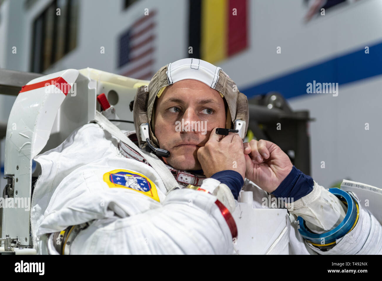 Boeing Commercial Crew Program astronaut Josh Cassada in his spacesuit ...
