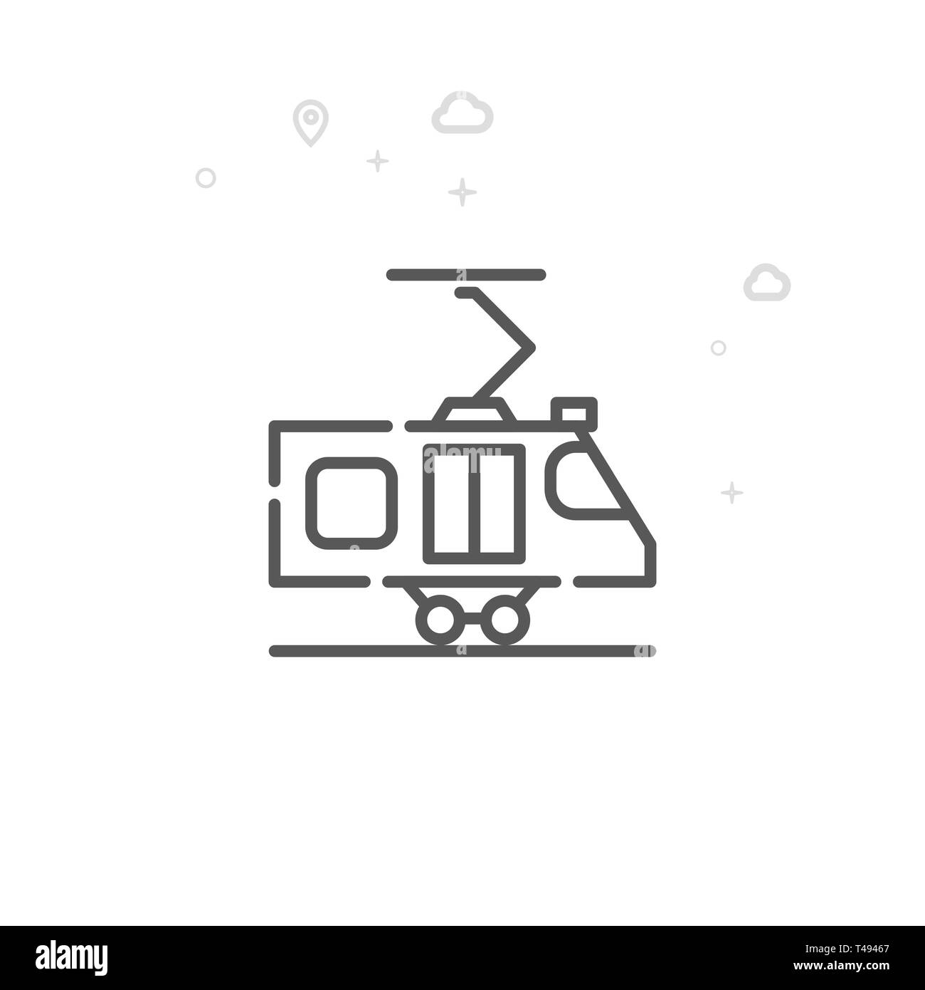 Commuter Train, Tram Line Icon. City Urban Transport Symbol, Pictogram ...