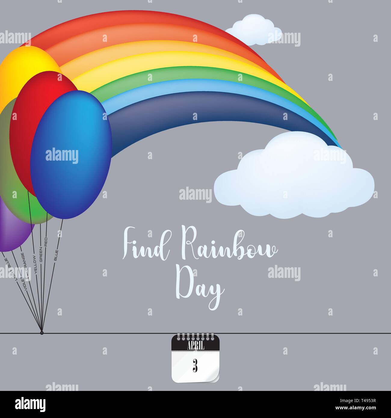 Banner for holiday Find Rainbow Day. Vector illustration Stock Vector ...