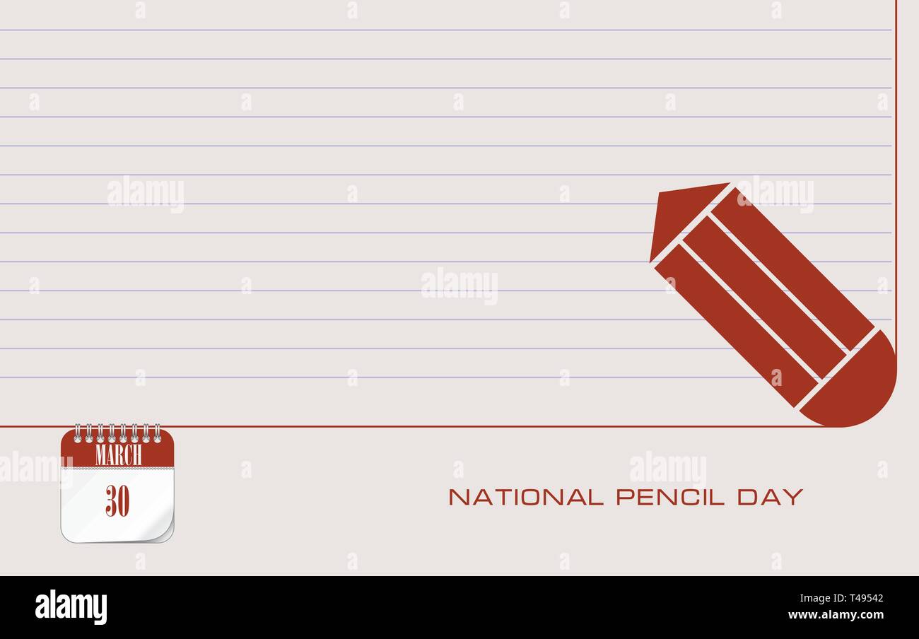 Post card national penci day. Pencil symbol on postcard surface Stock ...