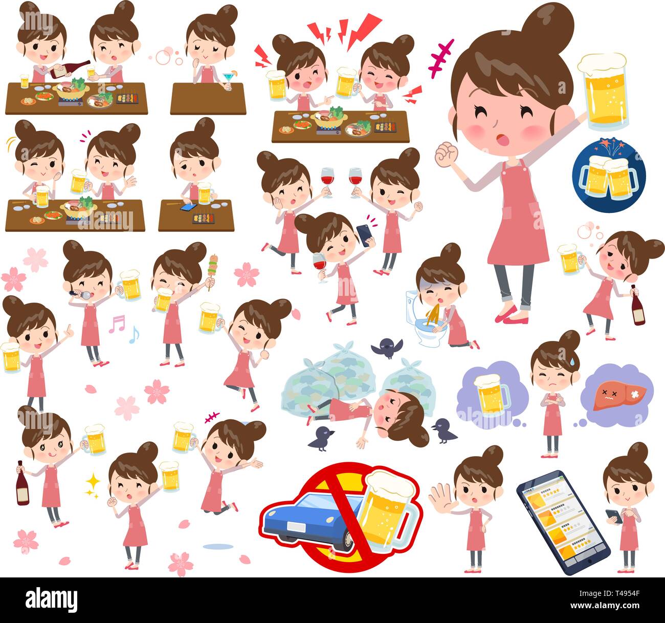 A set of mom related to alcohol.There is a lively appearance and action ...