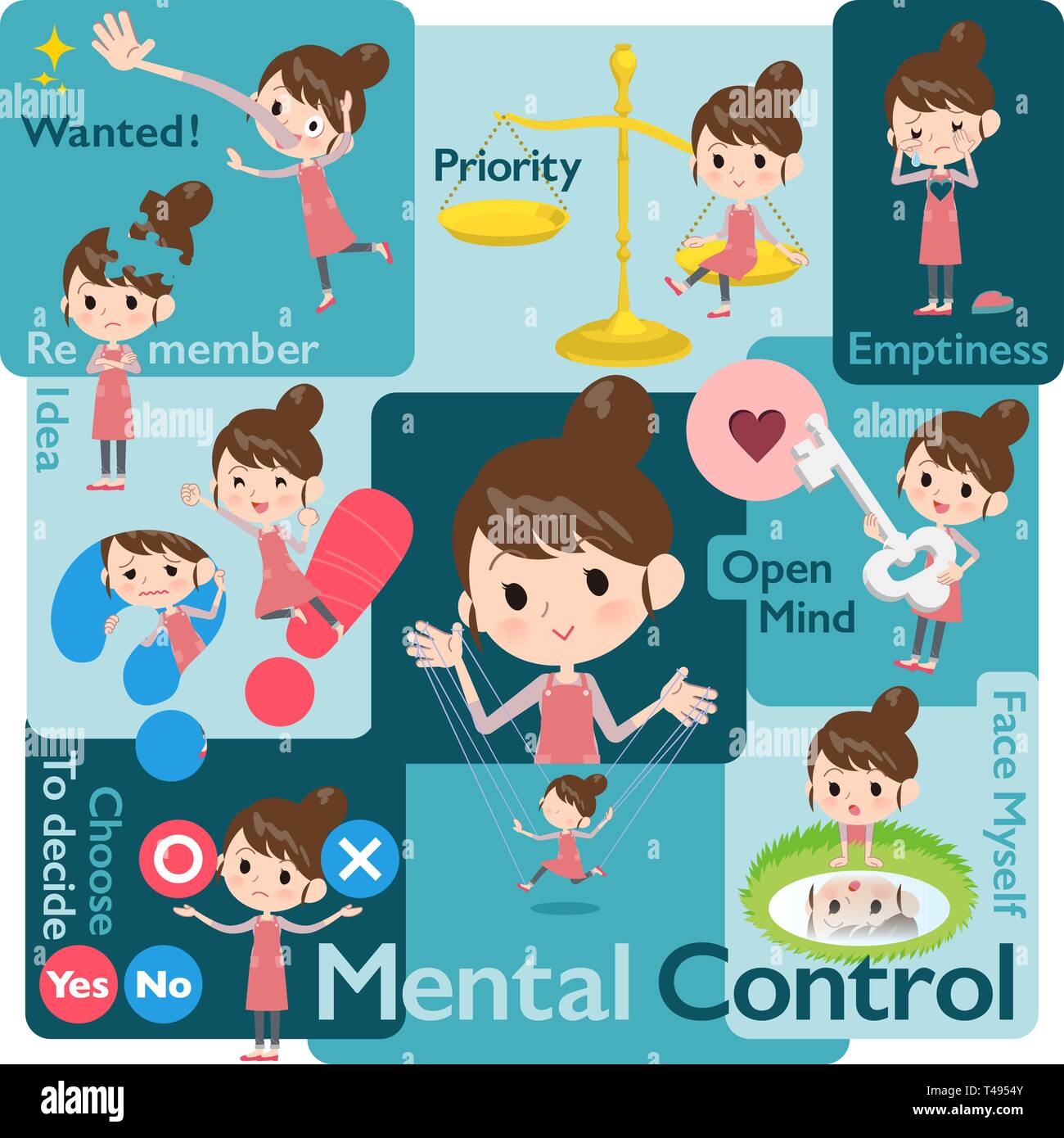A set of mom who control emotions.A variety of image illustrations ...