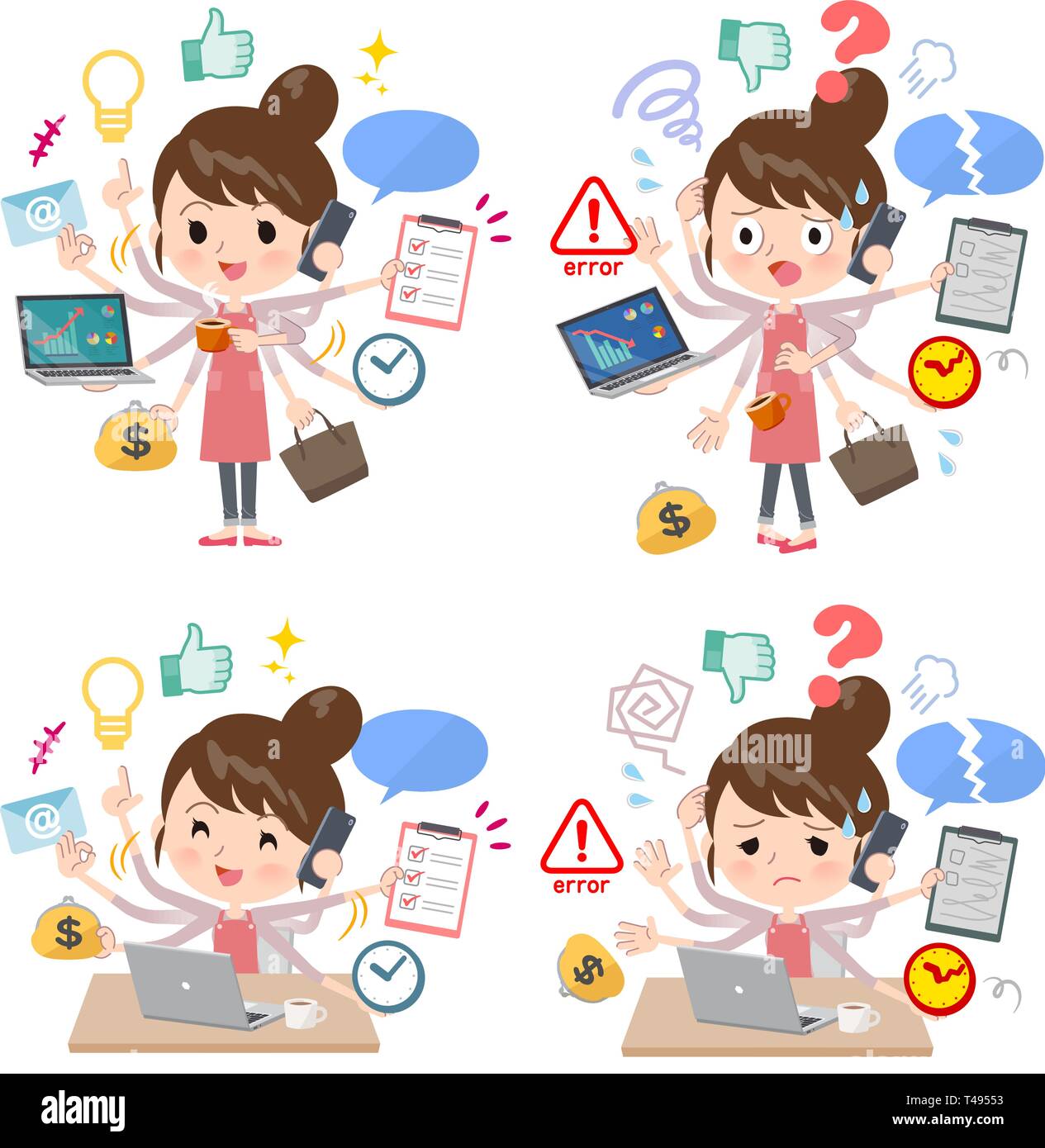 Multitasking mother and work Stock Vector Images - Alamy
