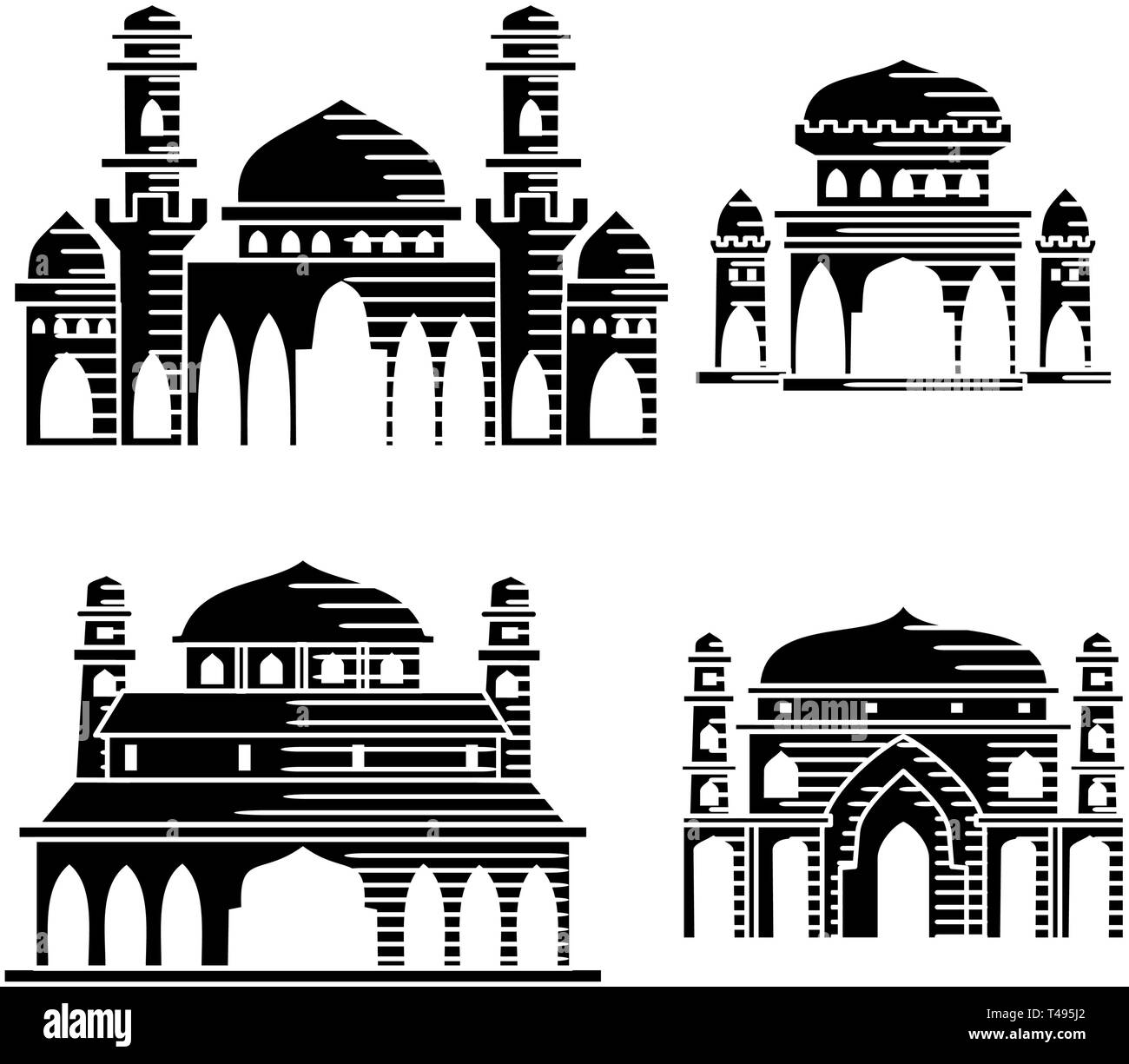 Mosque icon vector Illustration design template Set Stock Vector Image ...