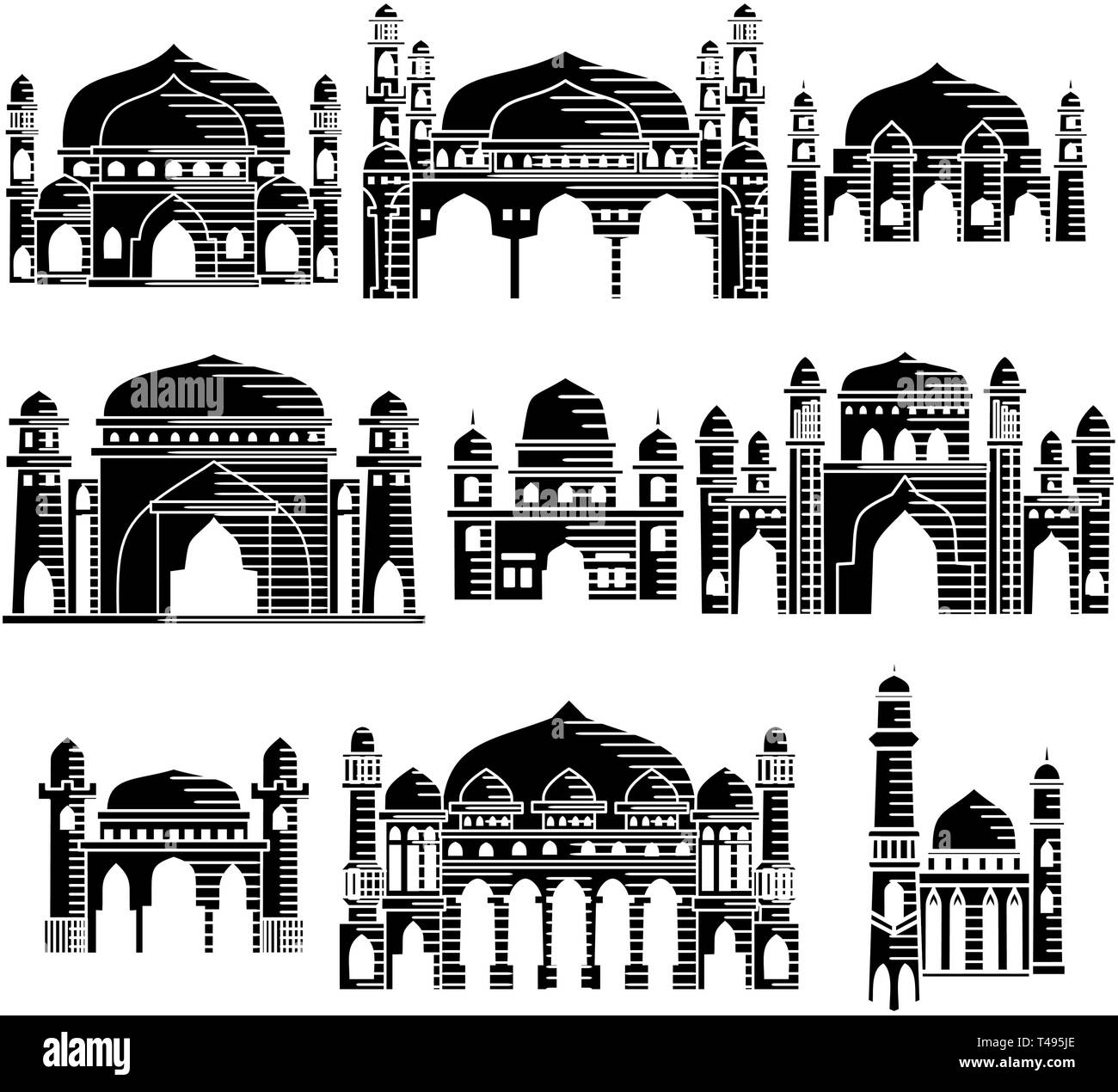 Mosque icon vector Illustration design template Set Stock Vector Image ...