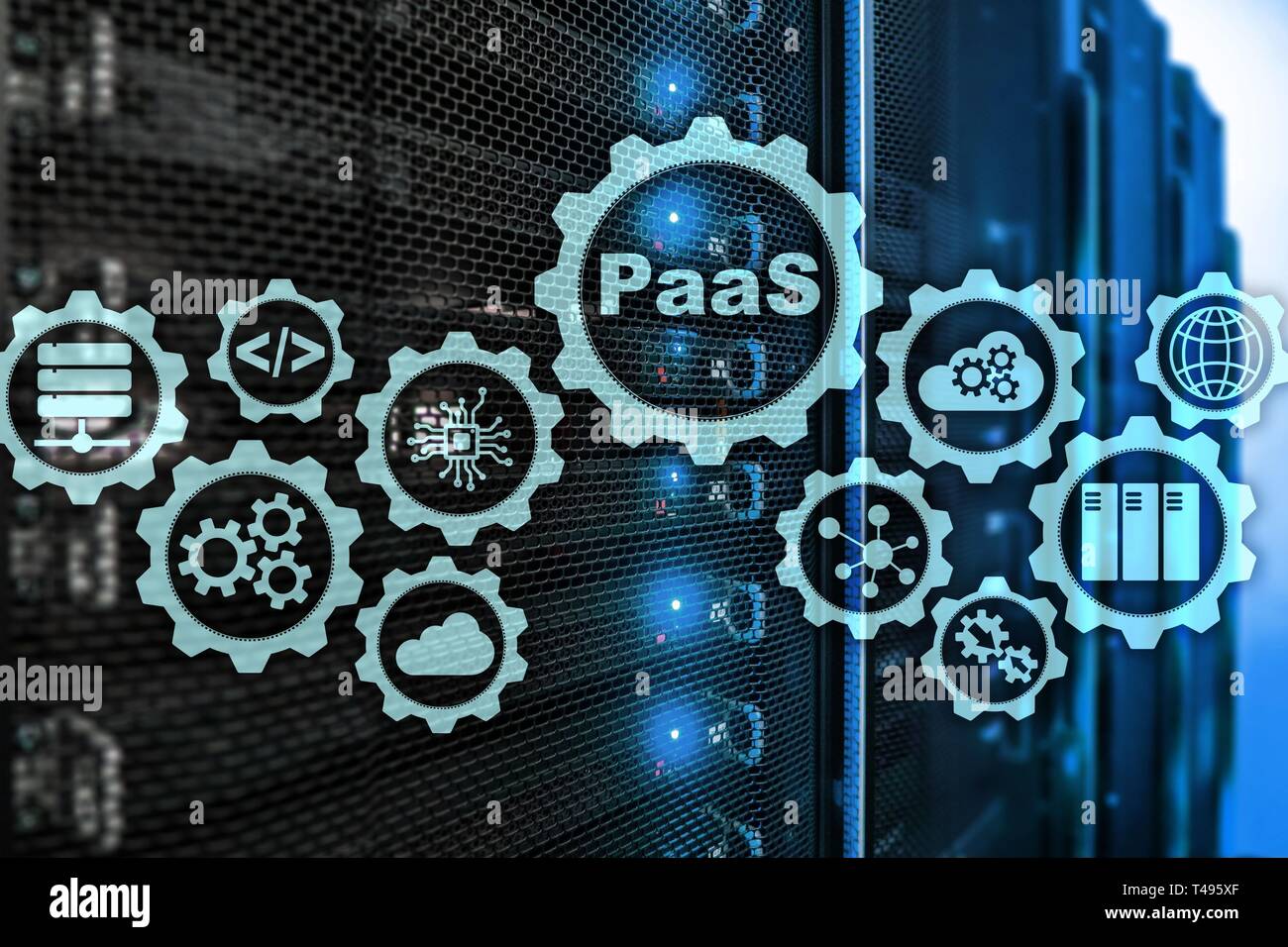 Platform as a service PaaS - cloud computing services concept. Server ...