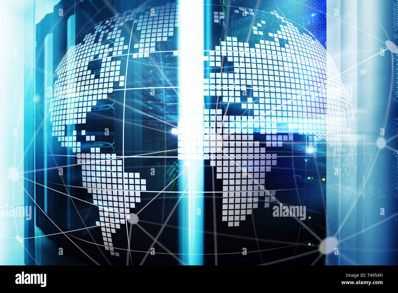 3D Earth as telecommunication and internet technology concept Stock ...