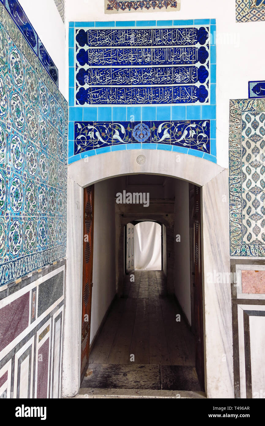 Courtyard at the Topkapi Palace, Istanbul, Turkey. Topkapi Palace was ...