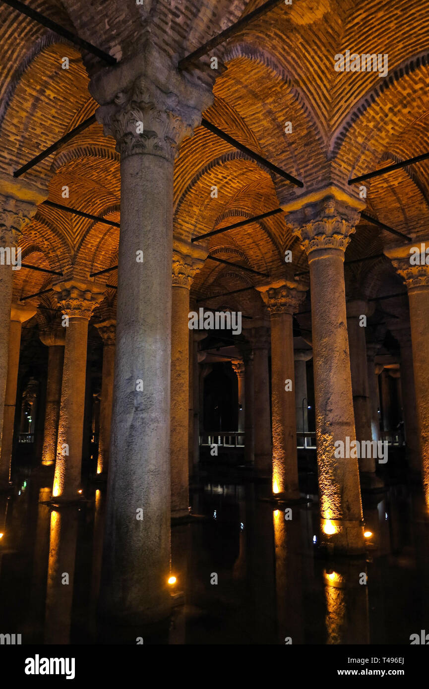 The Basilica Cistern - underground water reservoir build by Emperor ...