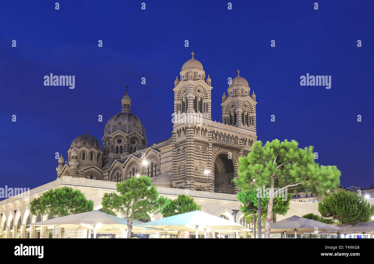 General view of the cathedral of Marseille, Sainte-Marie-Majeure, also ...