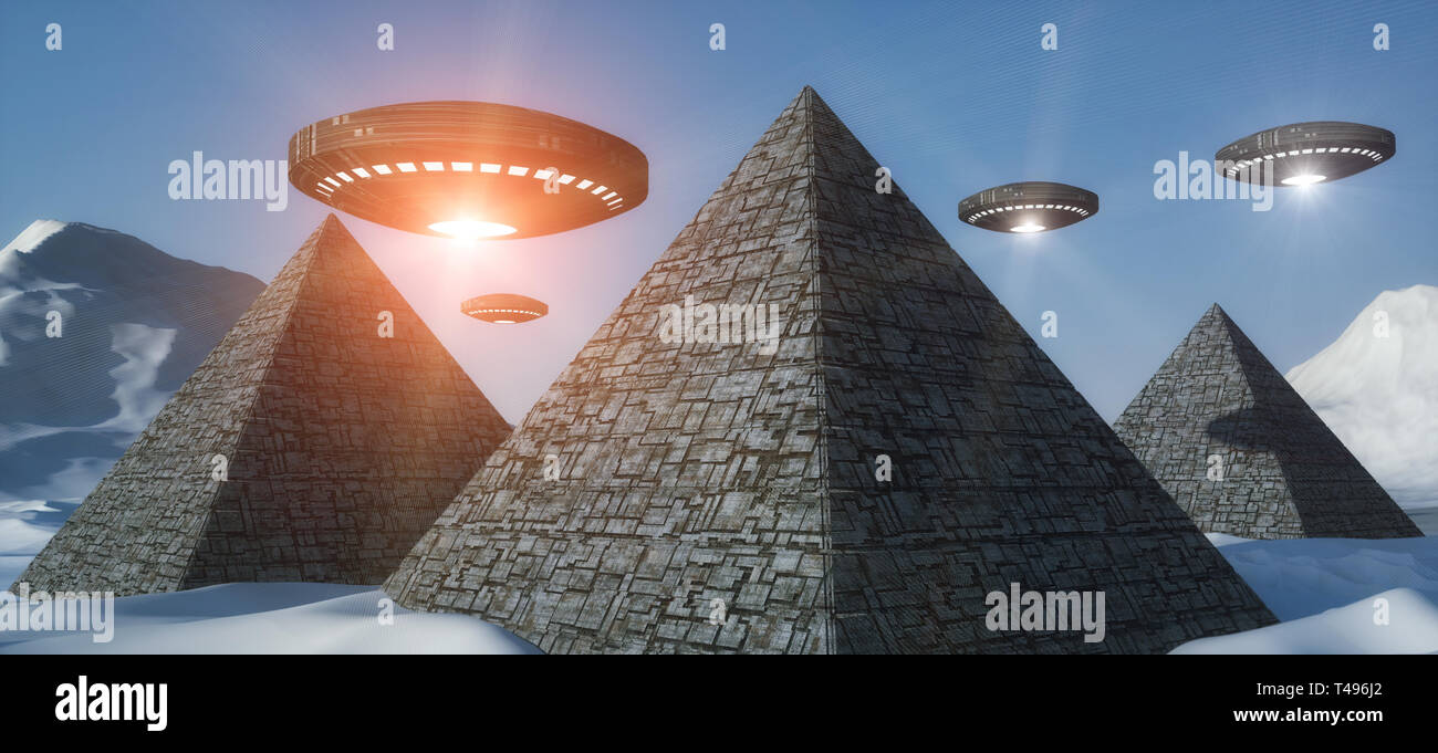 3d render. Alien spaceship concept Stock Photo - Alamy