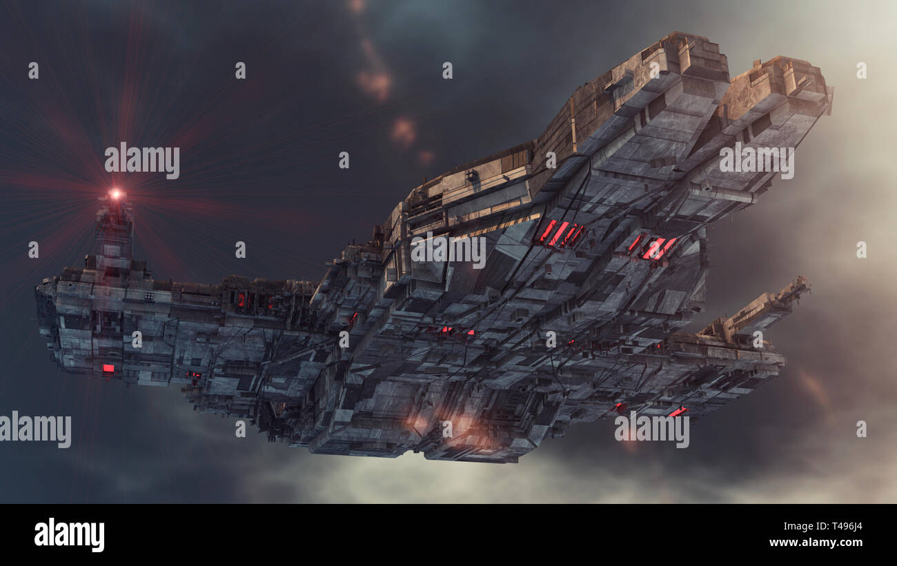 3d render. Alien spaceship concept Stock Photo - Alamy