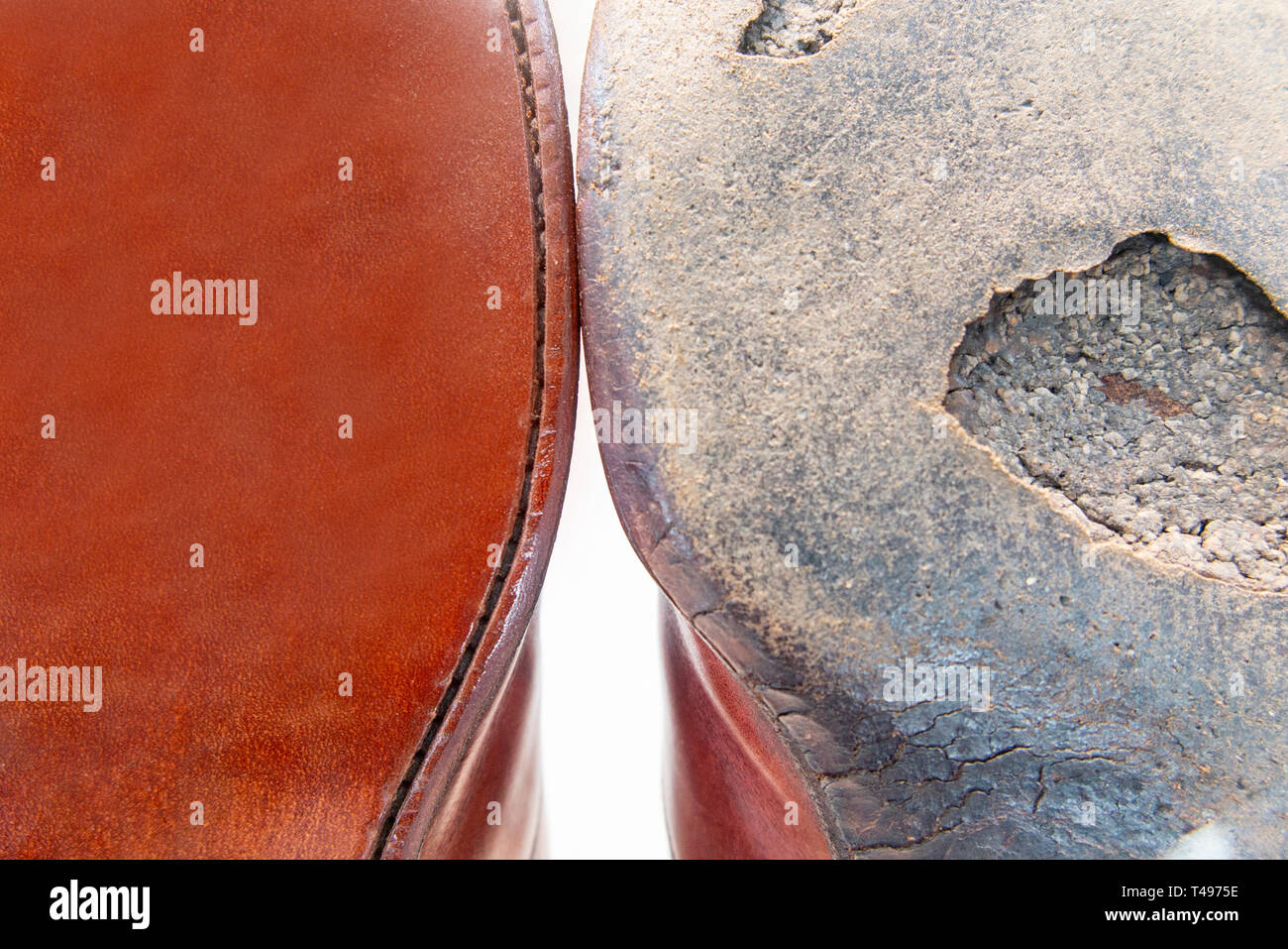 Worn out shoe soles hi-res stock photography and images - Alamy