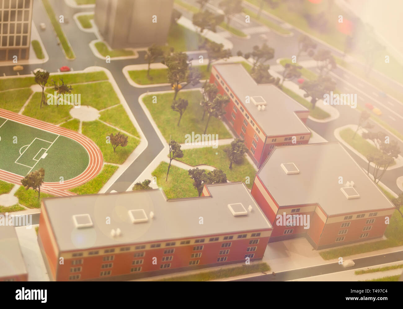 the model with the image of a miniature of a houses, road, ,miniature ...